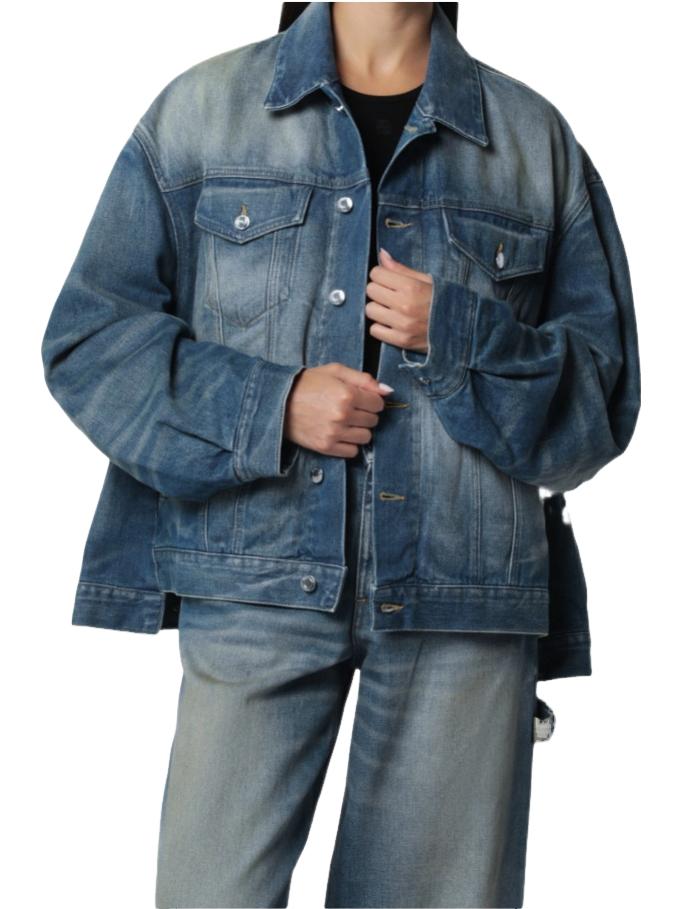 HAIKURE Haikure Janet Faded Denim Trucker Jacket